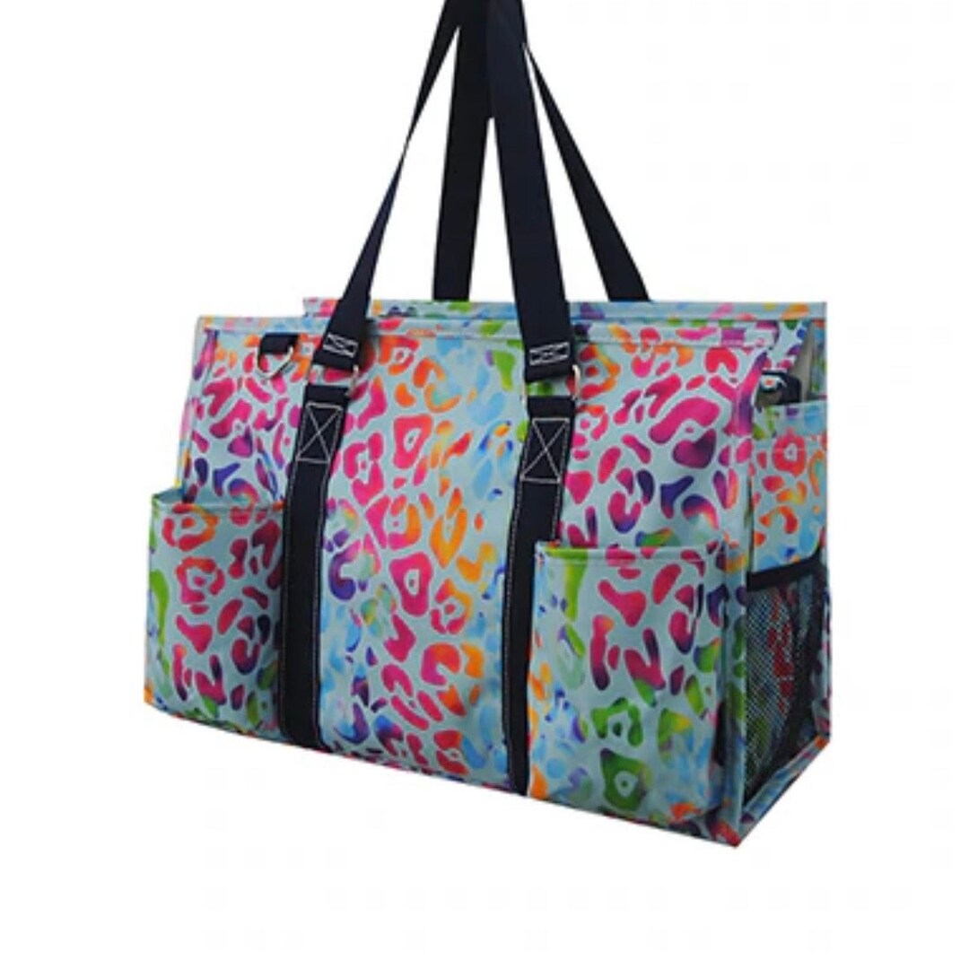 Utility Tote Cheetah Print Organizer Shoulder Bag - Etsy