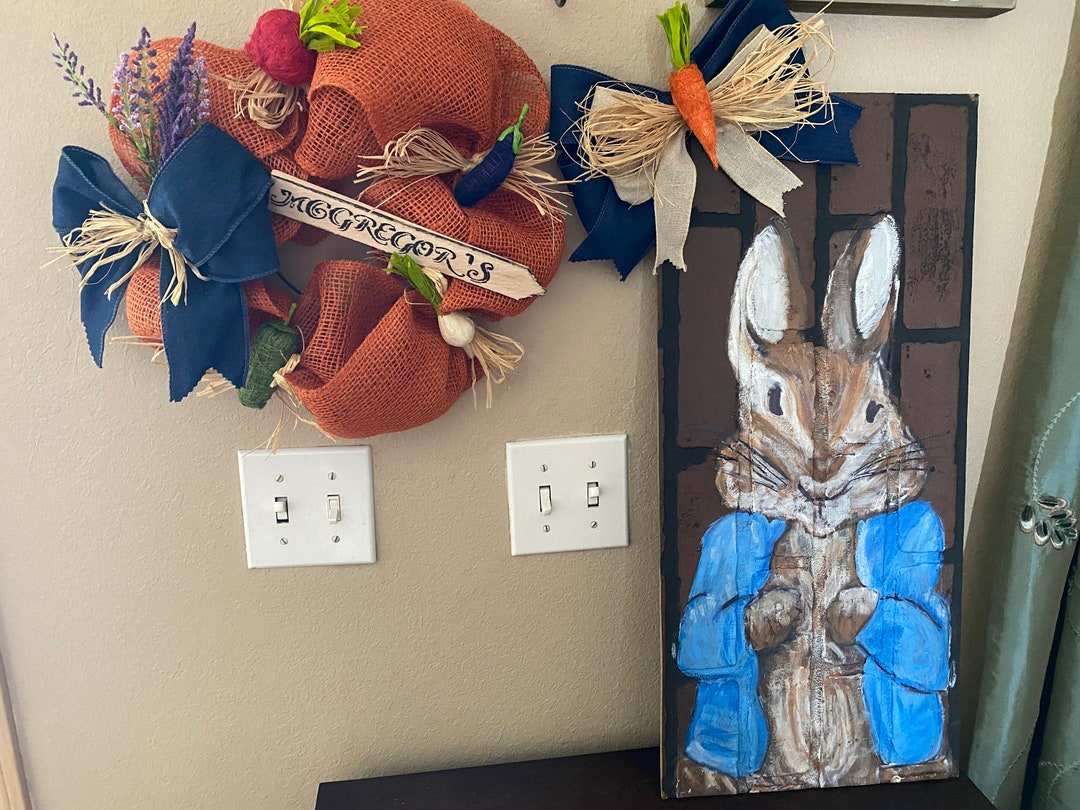 Peter Rabbit Painting and Wreath Set - Etsy