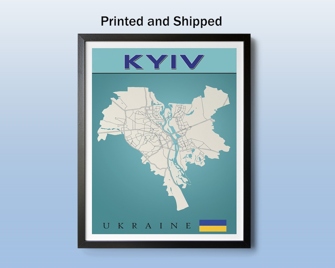 Kyiv Ukraine Map Kiev Ukraine Poster Stand With Ukraine - Etsy
