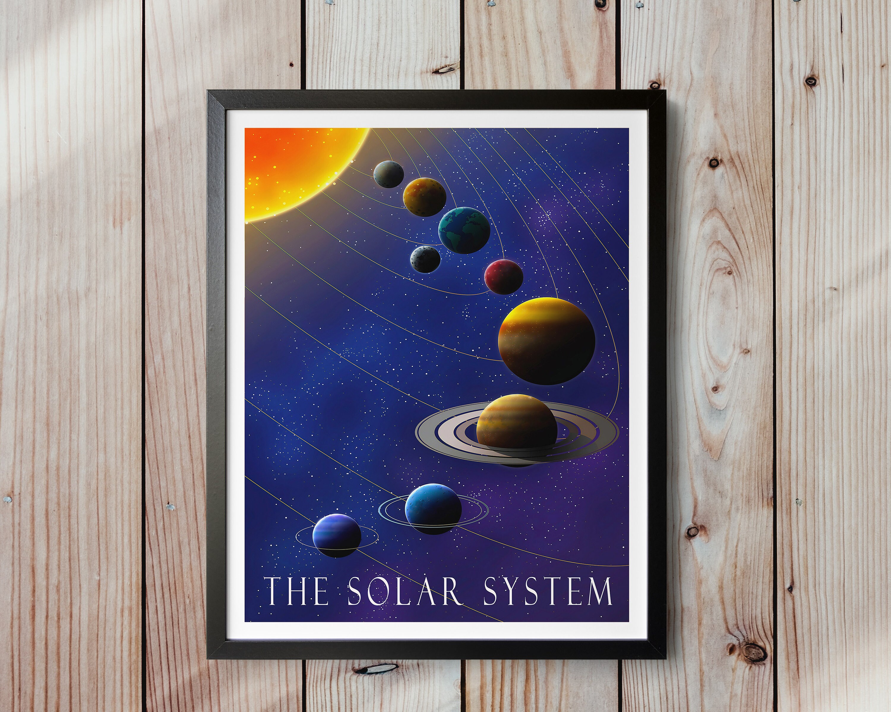 Solar System, Planet Wall Art, Space Wall Decor, Outer Space Art ...