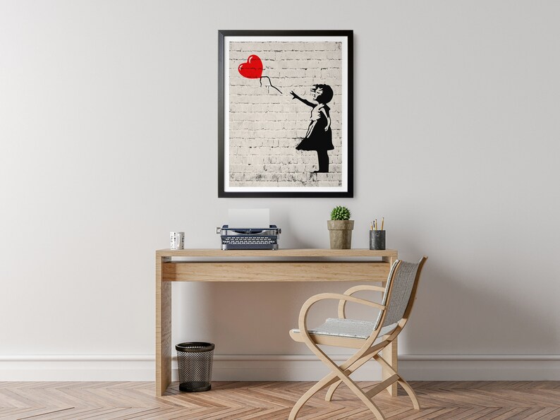 Banksy Art Print, Girl With Red Balloon, Political Wall Art, Social Art ...