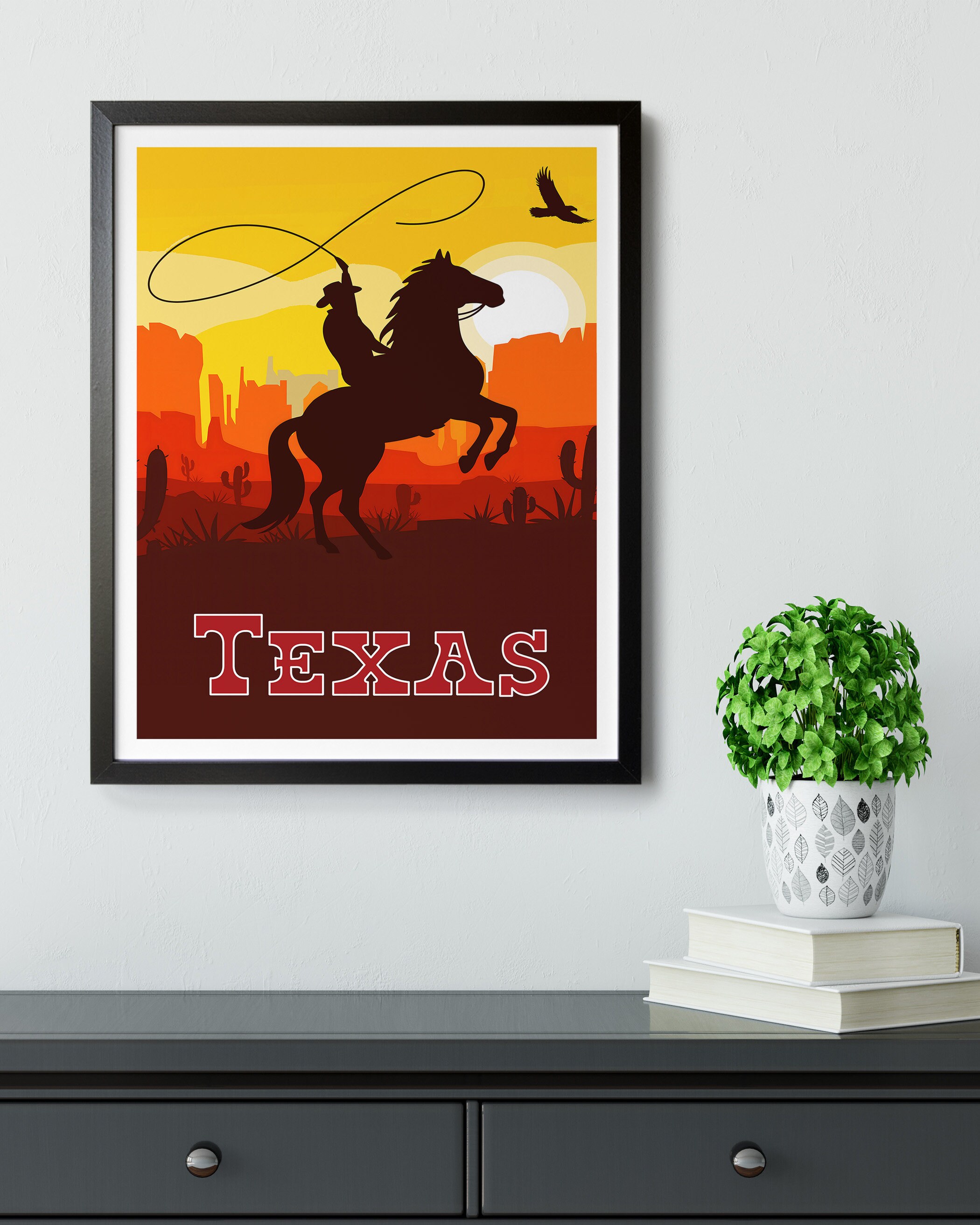 Texas Wall Art Wild West Rodeo Art Western Art Cowboy - Etsy