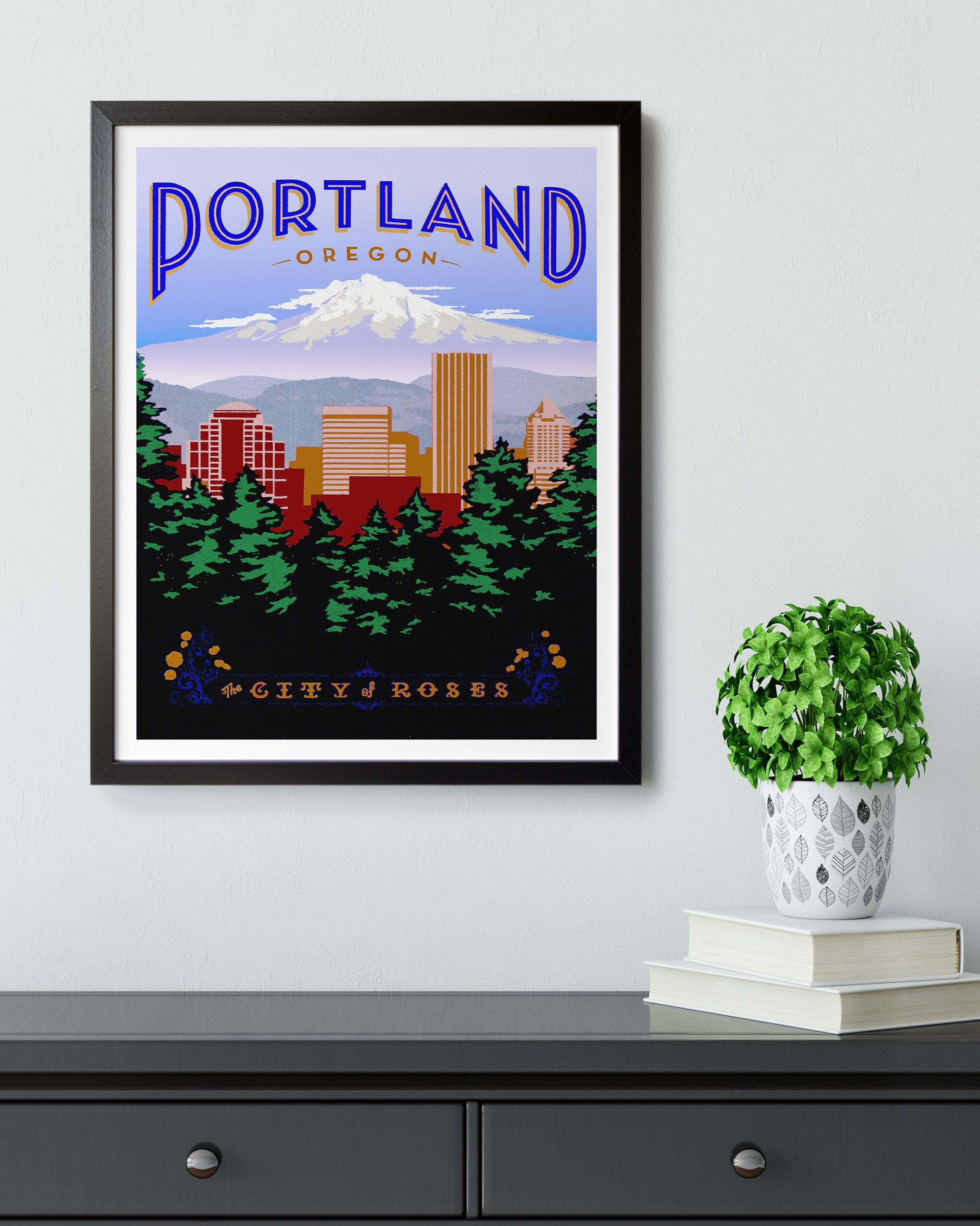Portland Oregon, Portland, Oregon Wall Art, Mount Hood, Portland Poster ...