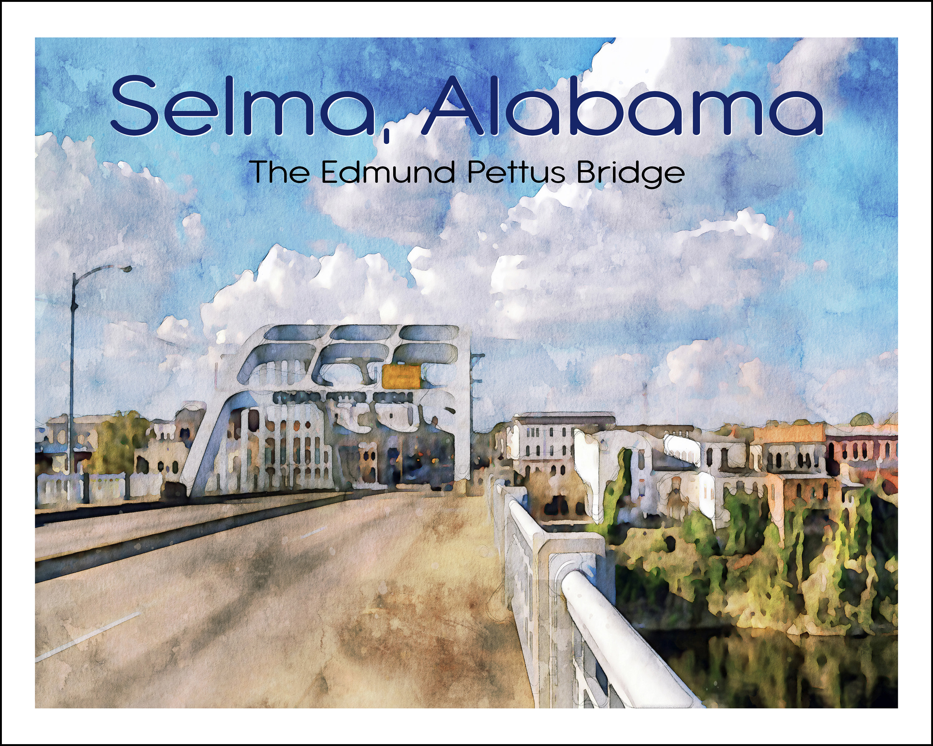 Selma Alabama, Edmund Pettus Bridge, Civil Rights Poster, Alabama Wall ...