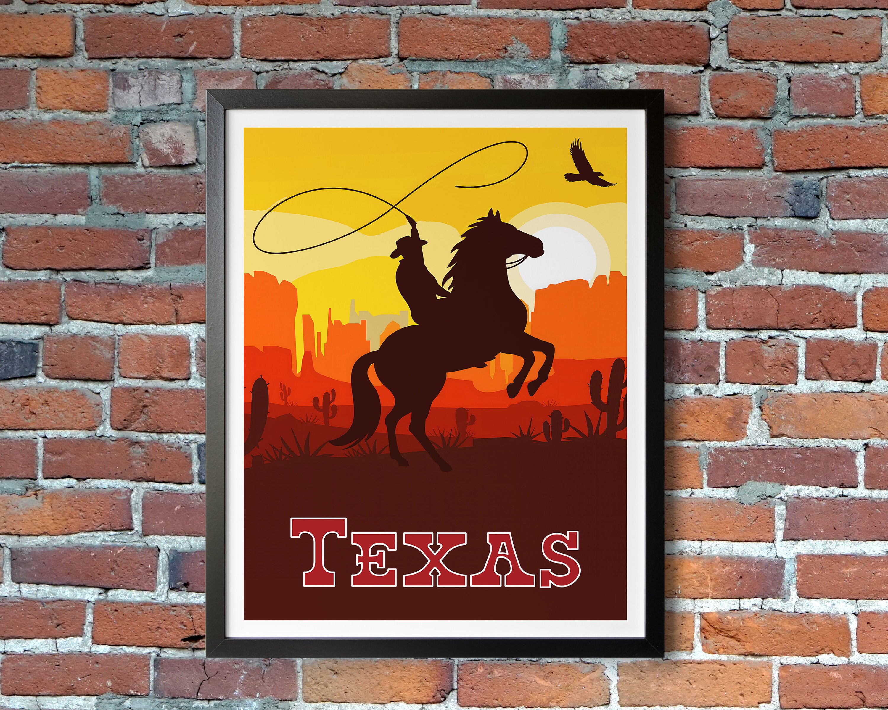 Texas Wall Art Wild West Rodeo Art Western Art Cowboy - Etsy
