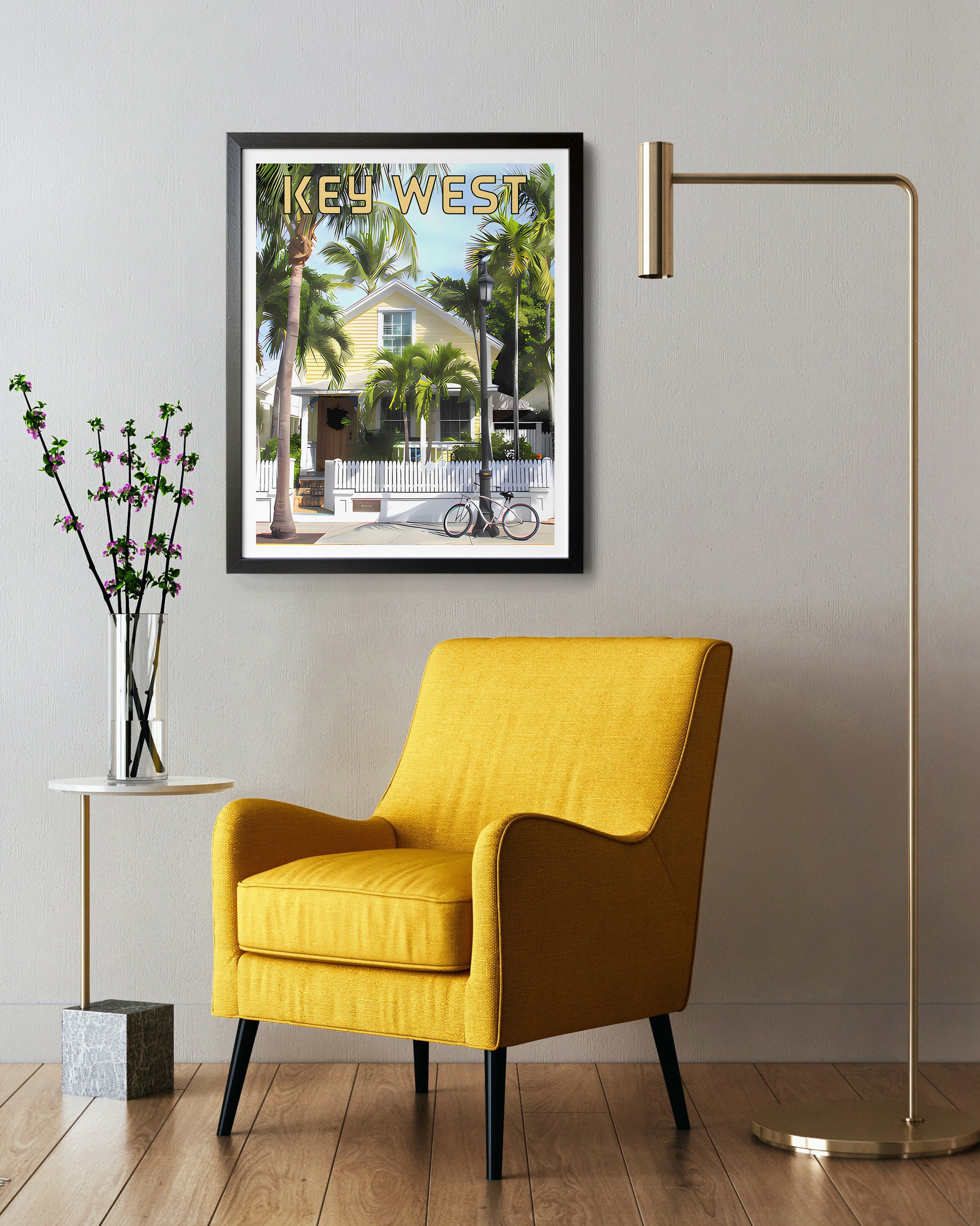 Florida Keys, Beach Theme Art, Yellow Beach House, Key West, Key Largo ...