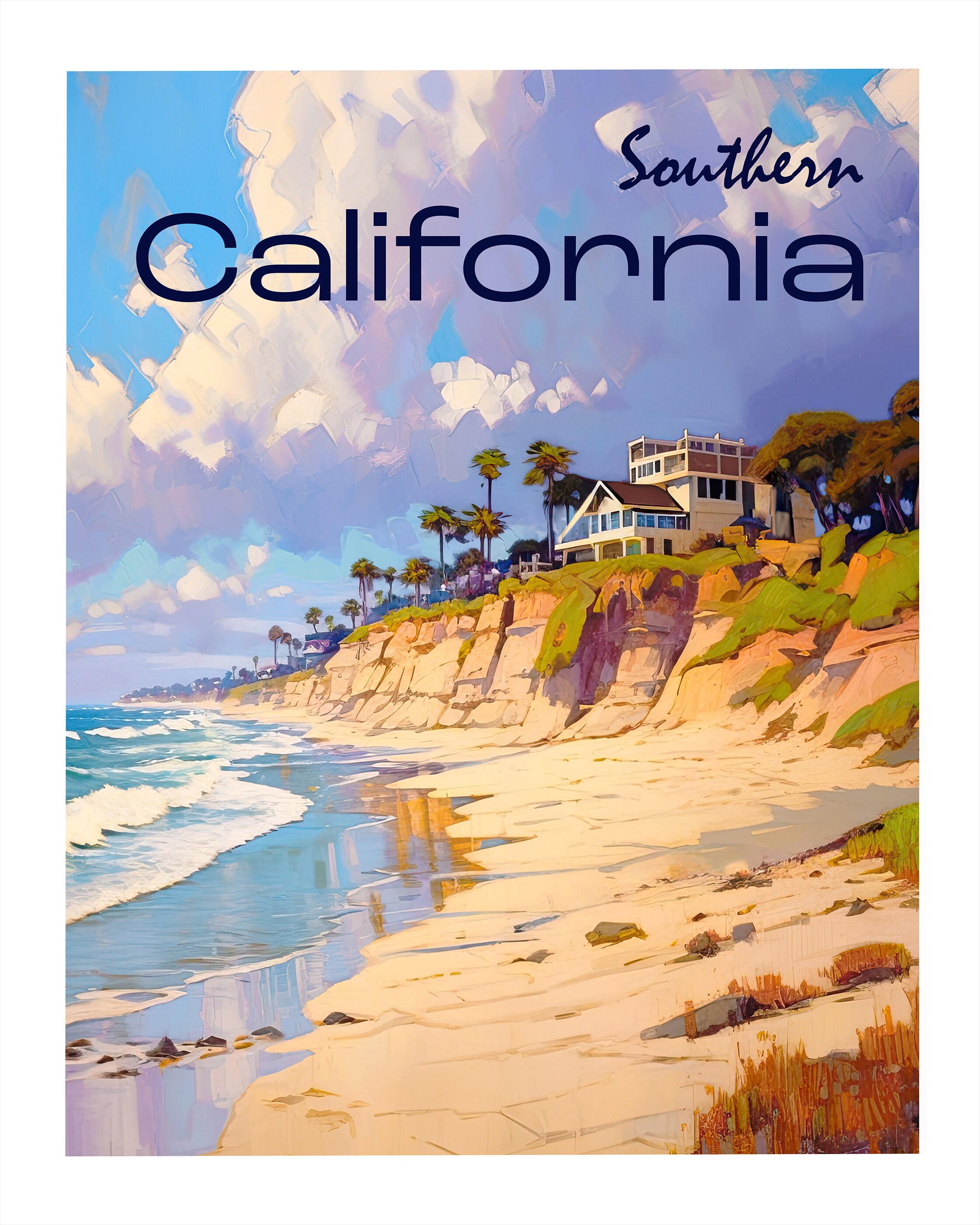 Southern California Coast, Beach House Print, Socal Vacation Wall Art ...