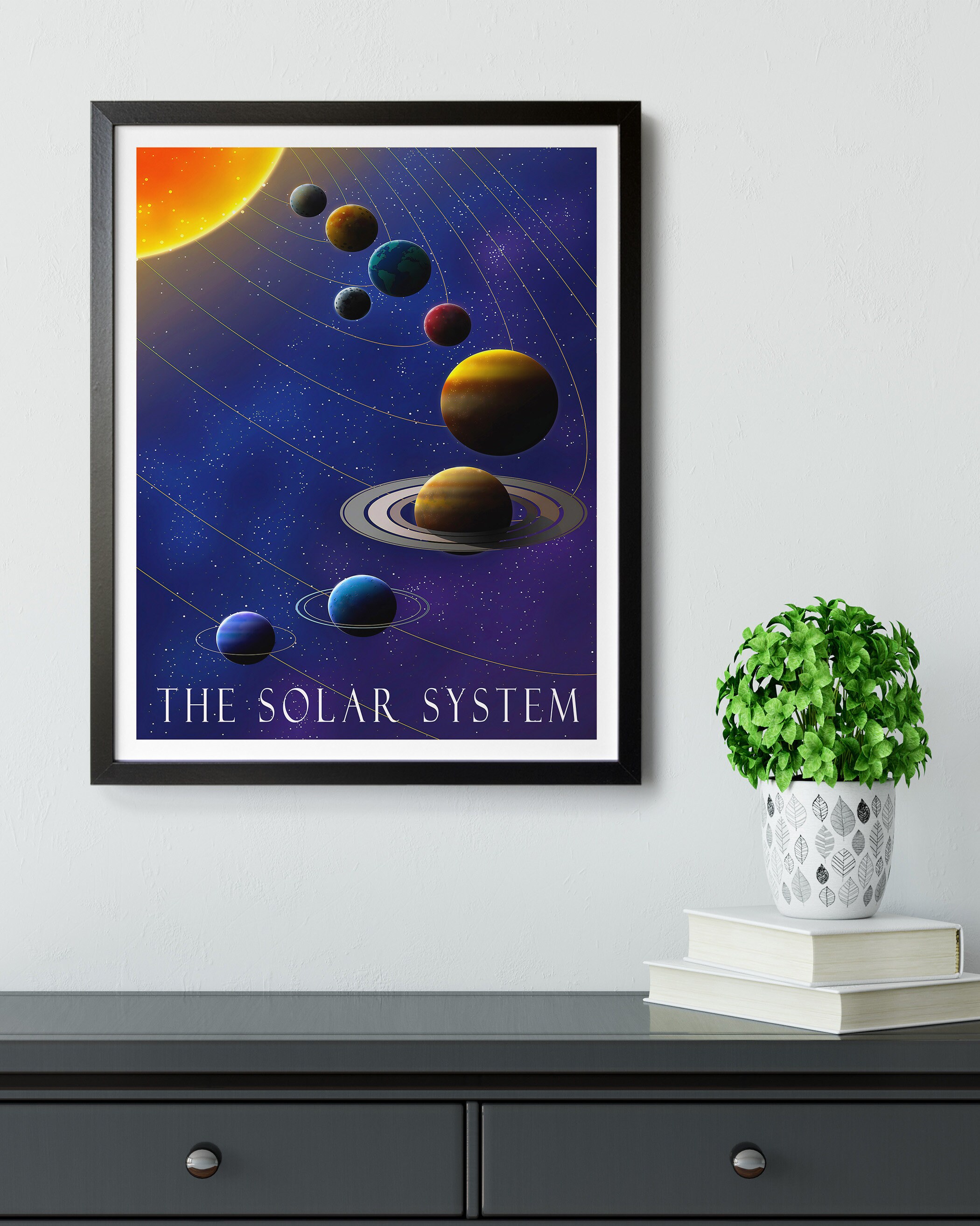 Solar System, Planet Wall Art, Space Wall Decor, Outer Space Art ...