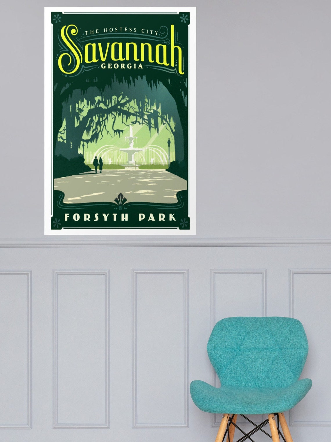 Savannah GA Forsyth Park Savannah Art Print Savannah Wall - Etsy