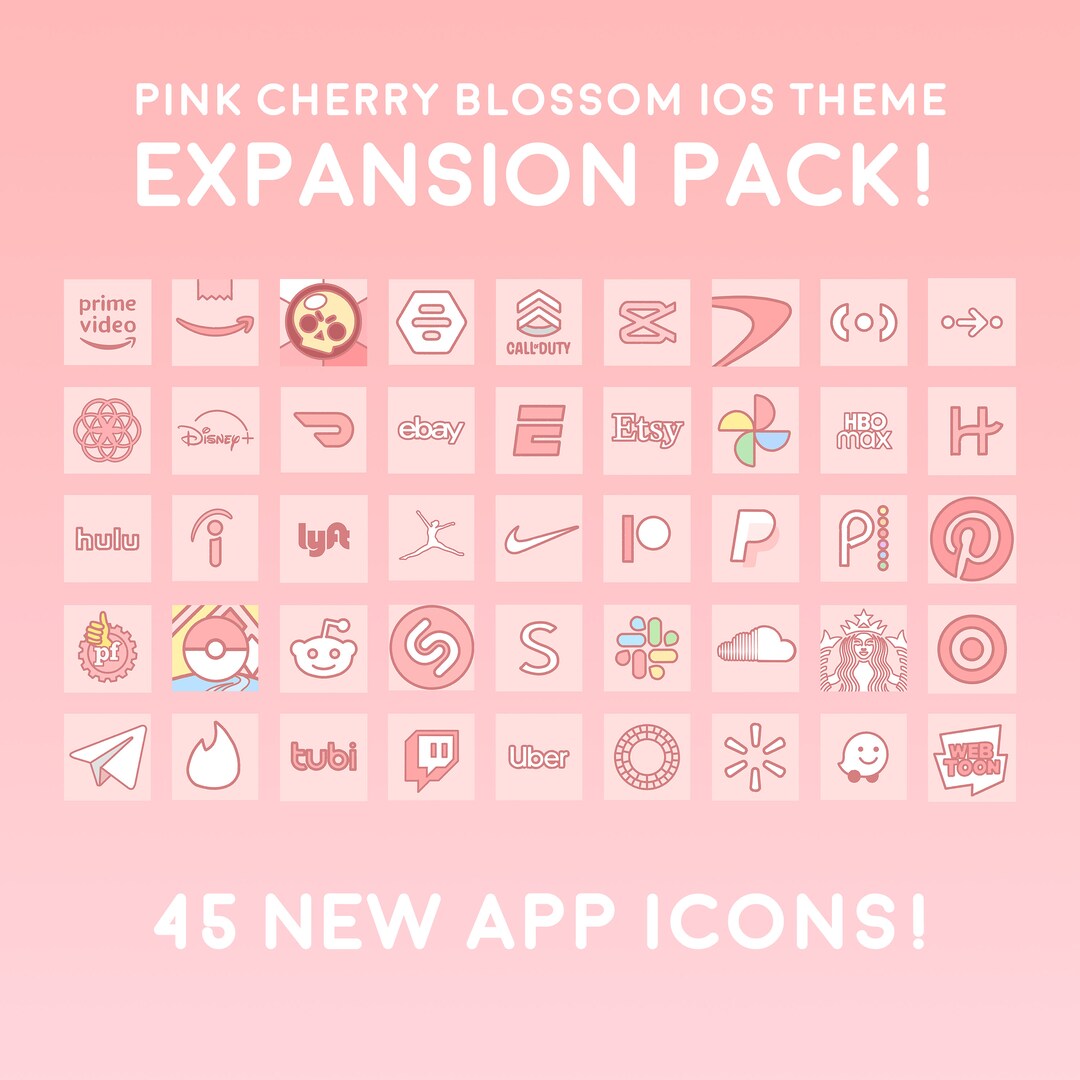 Pink Cherry Blossom Apple Ios Phone Theme EXPANSION PACK - Etsy