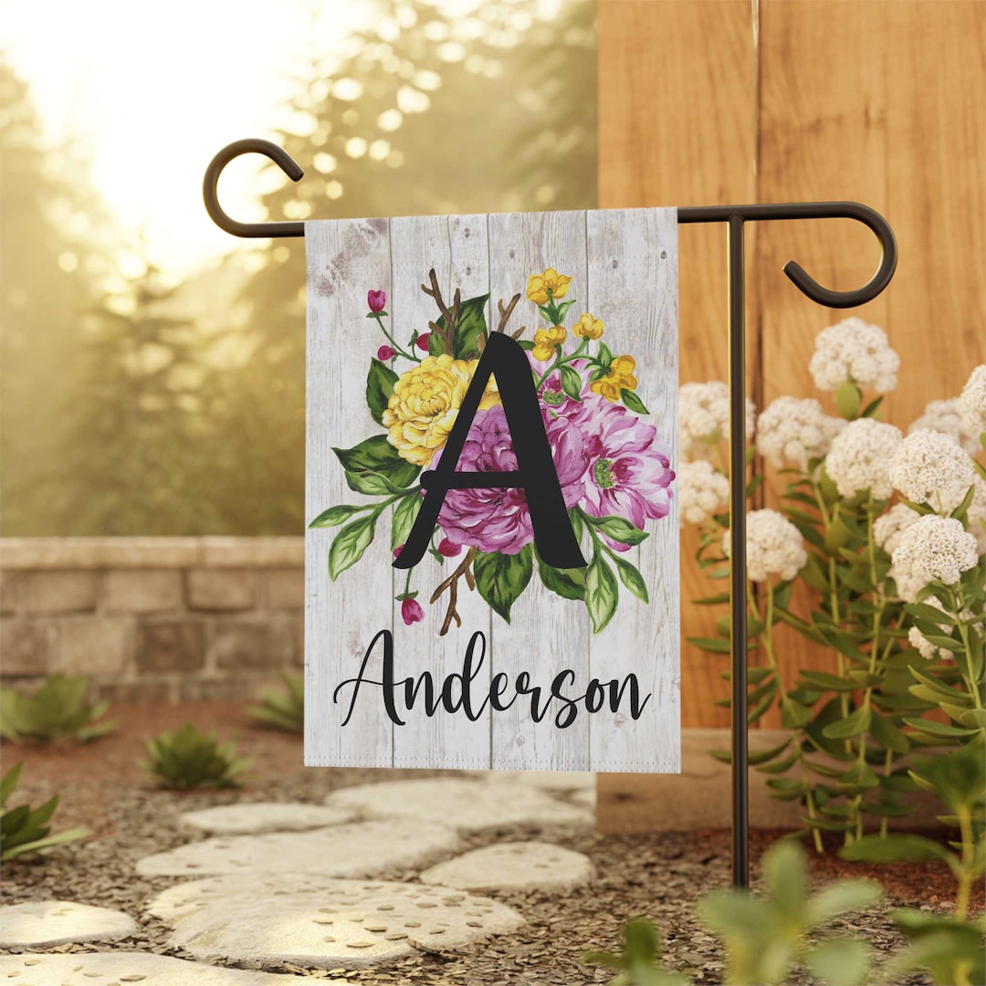 Personalized Garden Flag Welcome Sign With Family Name Garden ...
