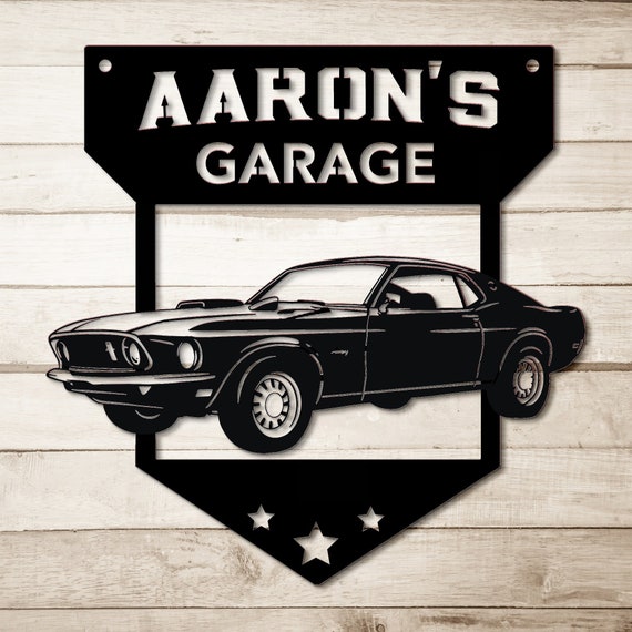 Personalized Metal Car Sign Car Signs for Garage Car Name - Etsy