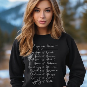 Women of the Bible Christian Sweatshirt, Scripture Women's Sweatshirt ...