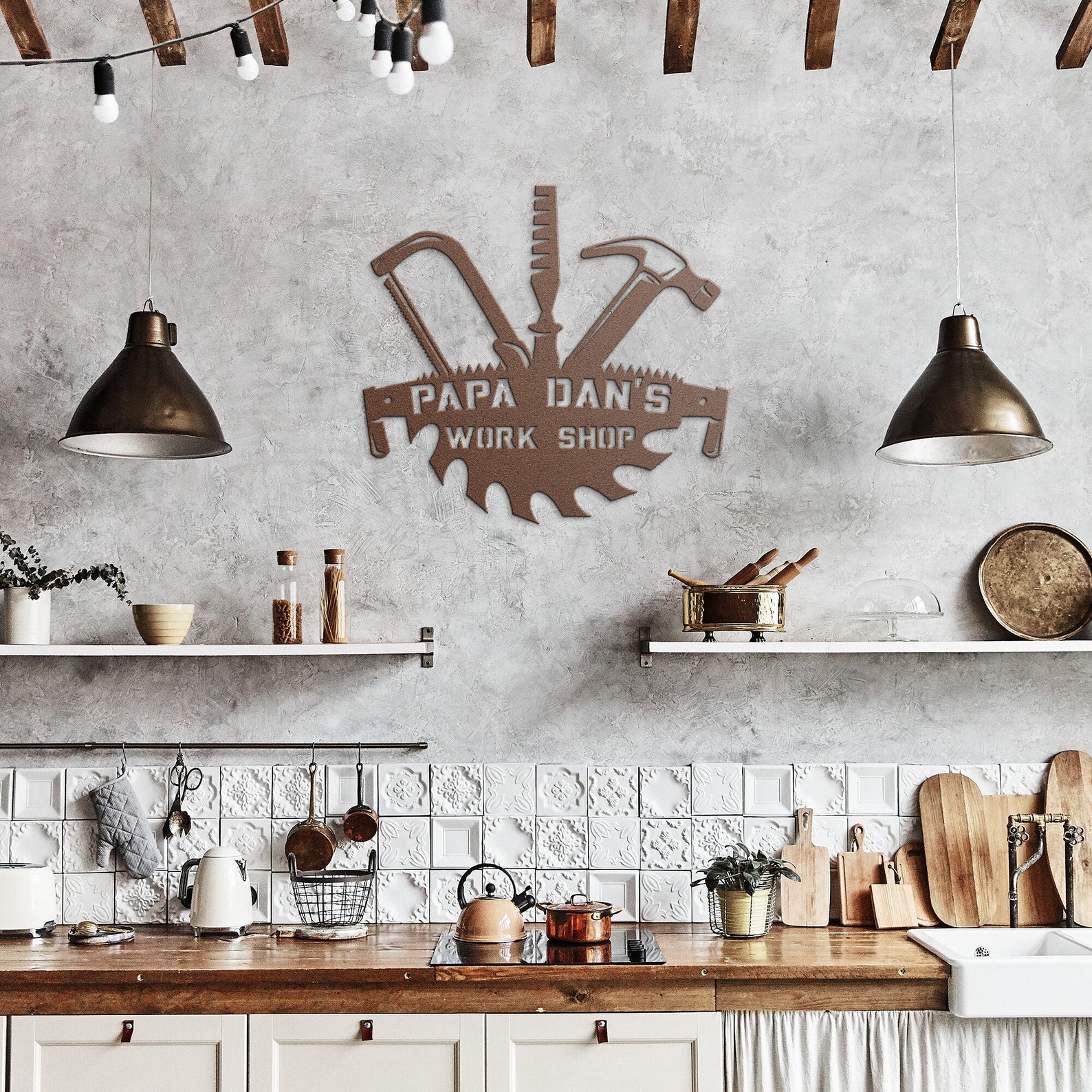 Papas Workshop Metal Sign Fathers Day Gift Garage Sign Gift - Etsy