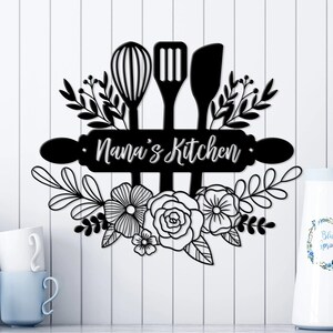 Nana's Kitchen Metal Sign, Cute Kitchen Sign, Personalized Kitchen Sign ...