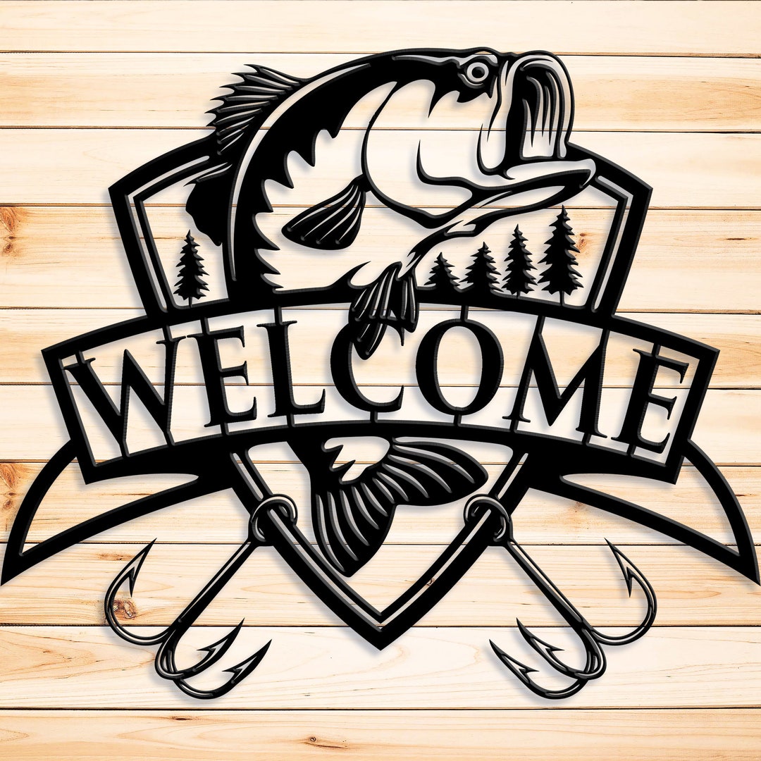 Fishing Metal Sign, Bass Fishing Sign, Custom Metal Sign, Fish Metal ...
