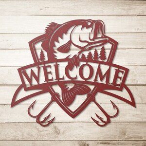 Fishing Metal Sign, Bass Fishing Sign, Custom Metal Sign, Fish Metal ...