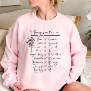 Women of the Bible Christian Sweatshirt, Scripture Women's Sweatshirt ...