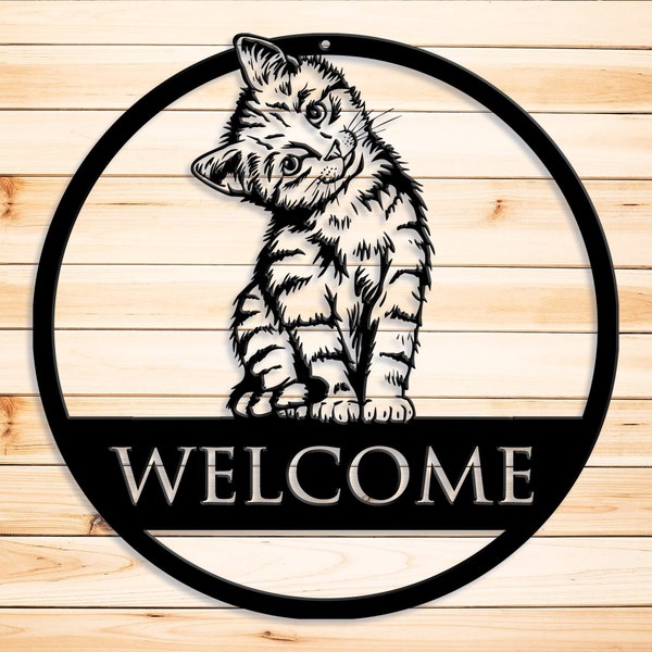 Cat Welcome Sign - Etsy