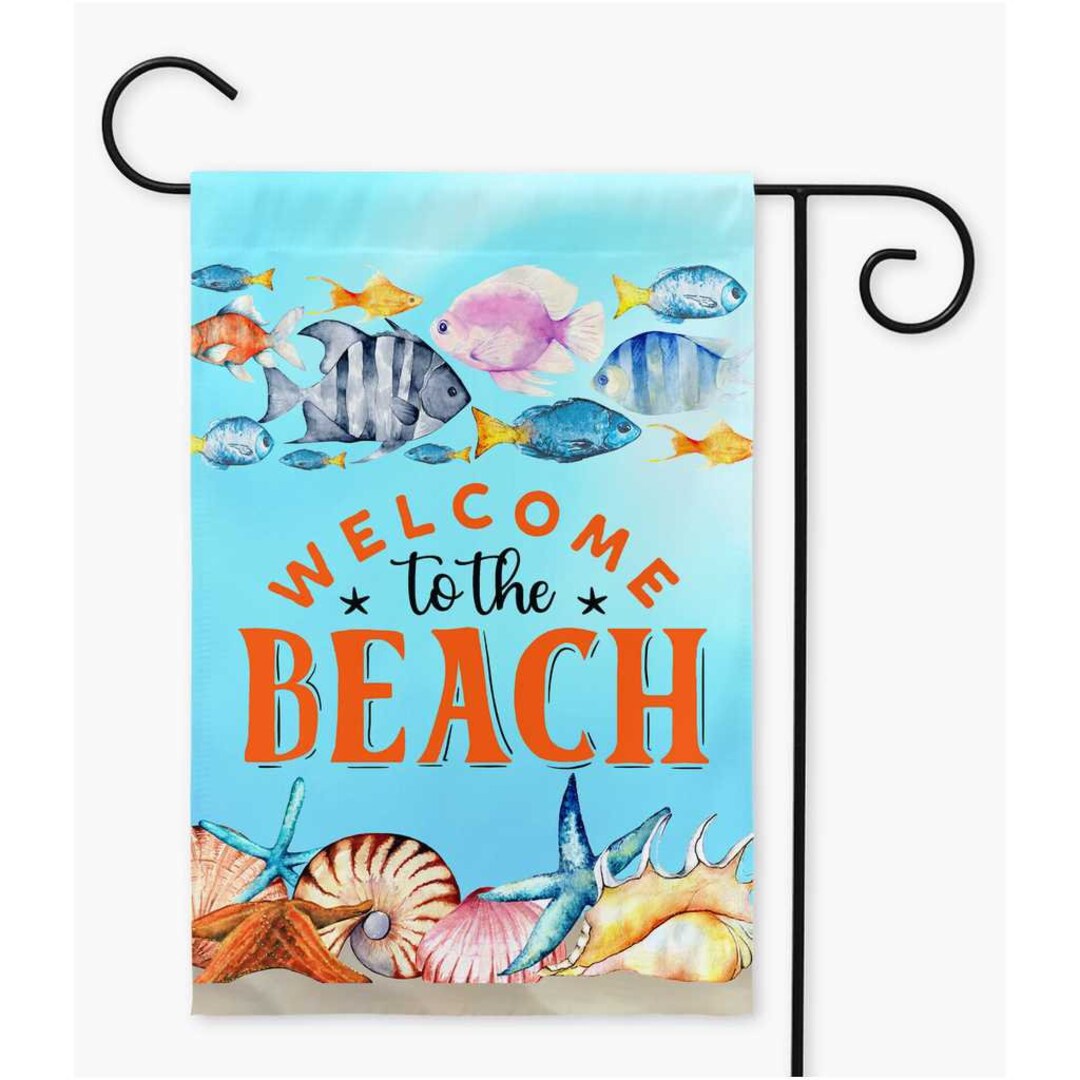 Beach House Garden Flag Welcome to the Beach Beach House Decor Beach ...