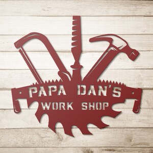 Papas Workshop Metal Sign Fathers Day Gift Garage Sign Gift - Etsy