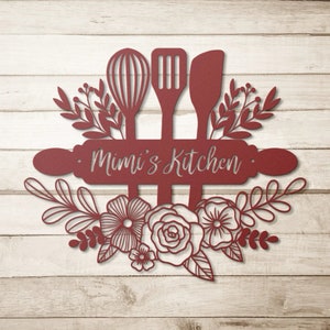 Nana's Kitchen Metal Sign, Cute Kitchen Sign, Personalized Kitchen Sign ...