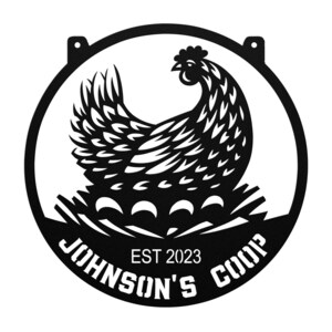 Chicken Coop Personalized Metal Sign, Custom Farmhouse Sign, Hen House ...