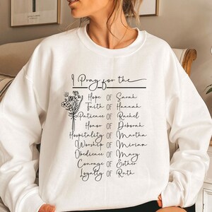 Women of the Bible Christian Sweatshirt, Scripture Women's Sweatshirt ...