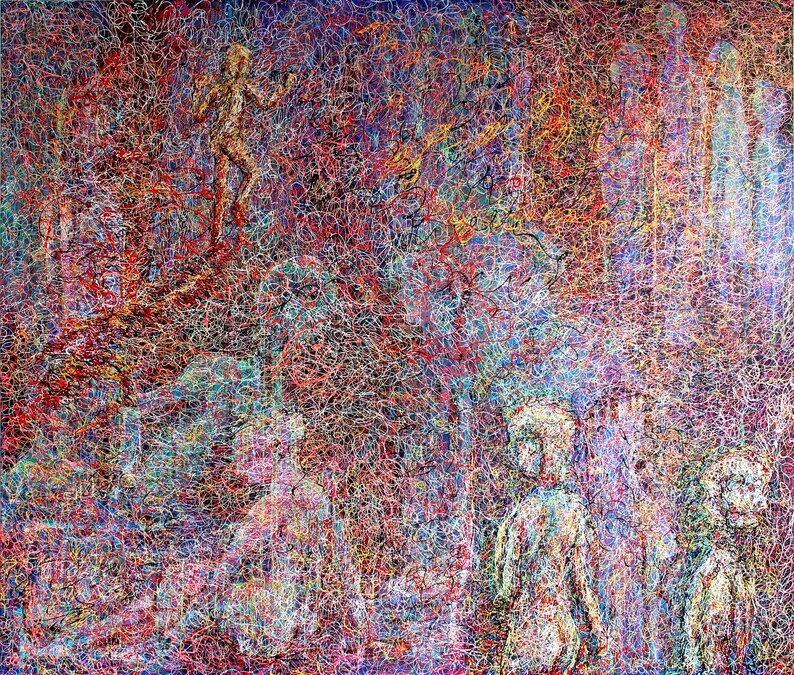 Large Paintings, Experimental Painting Acrylic on Canvas living Space ...