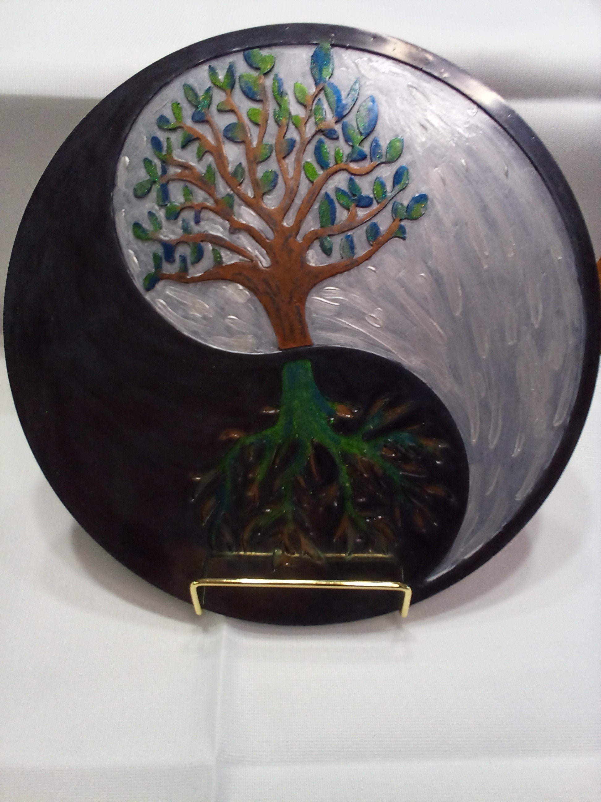 Handmade, One of A Kind, Epoxy Resin, 3D Ying/yang Tree of Life Plaque ...