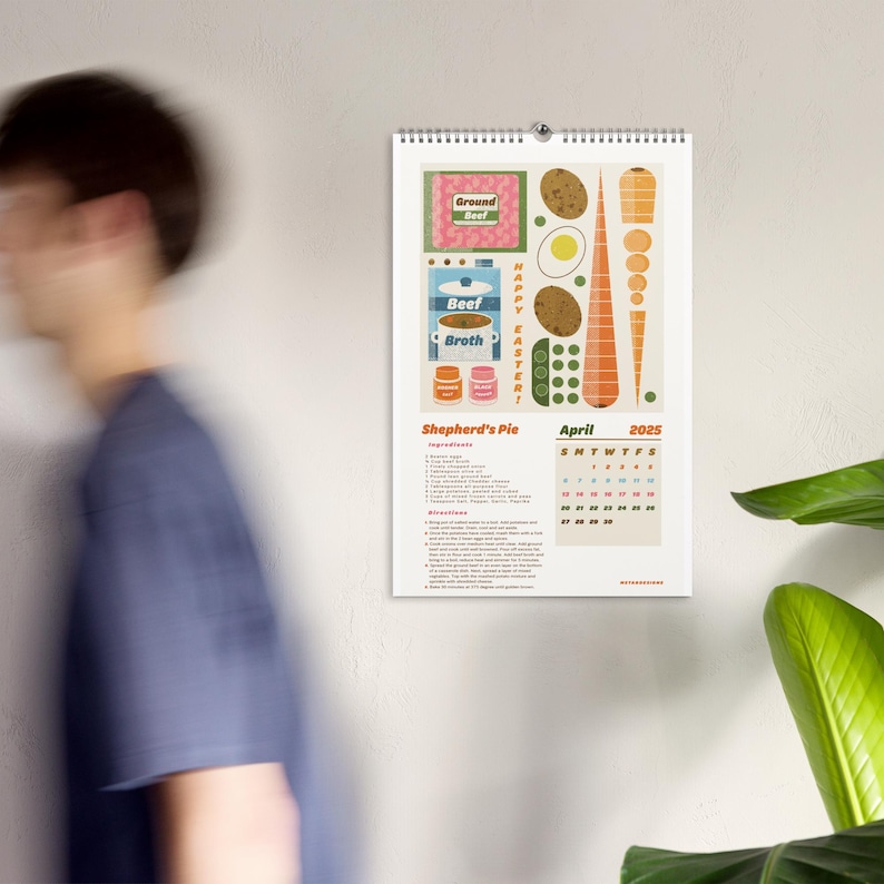 2025 WALL Calendar, Mid-century Art Wall Calendar, Hanging Calendar ...