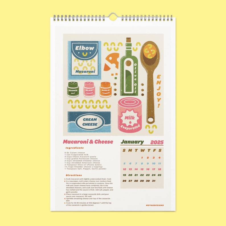 2025 WALL Calendar, Mid-century Art Wall Calendar, Hanging Calendar ...