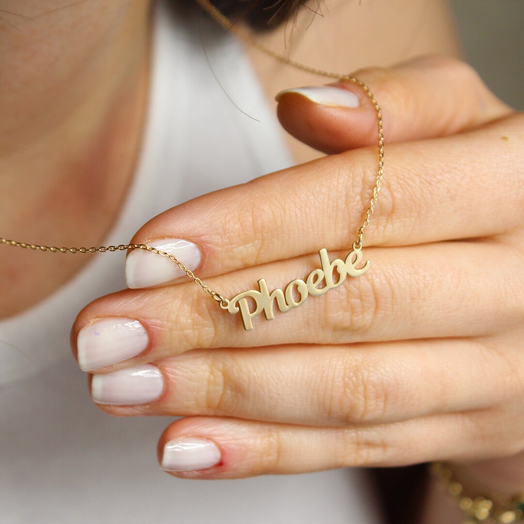 14K Solid Gold Name Necklace , Personalized Name Necklaces , Custom ...