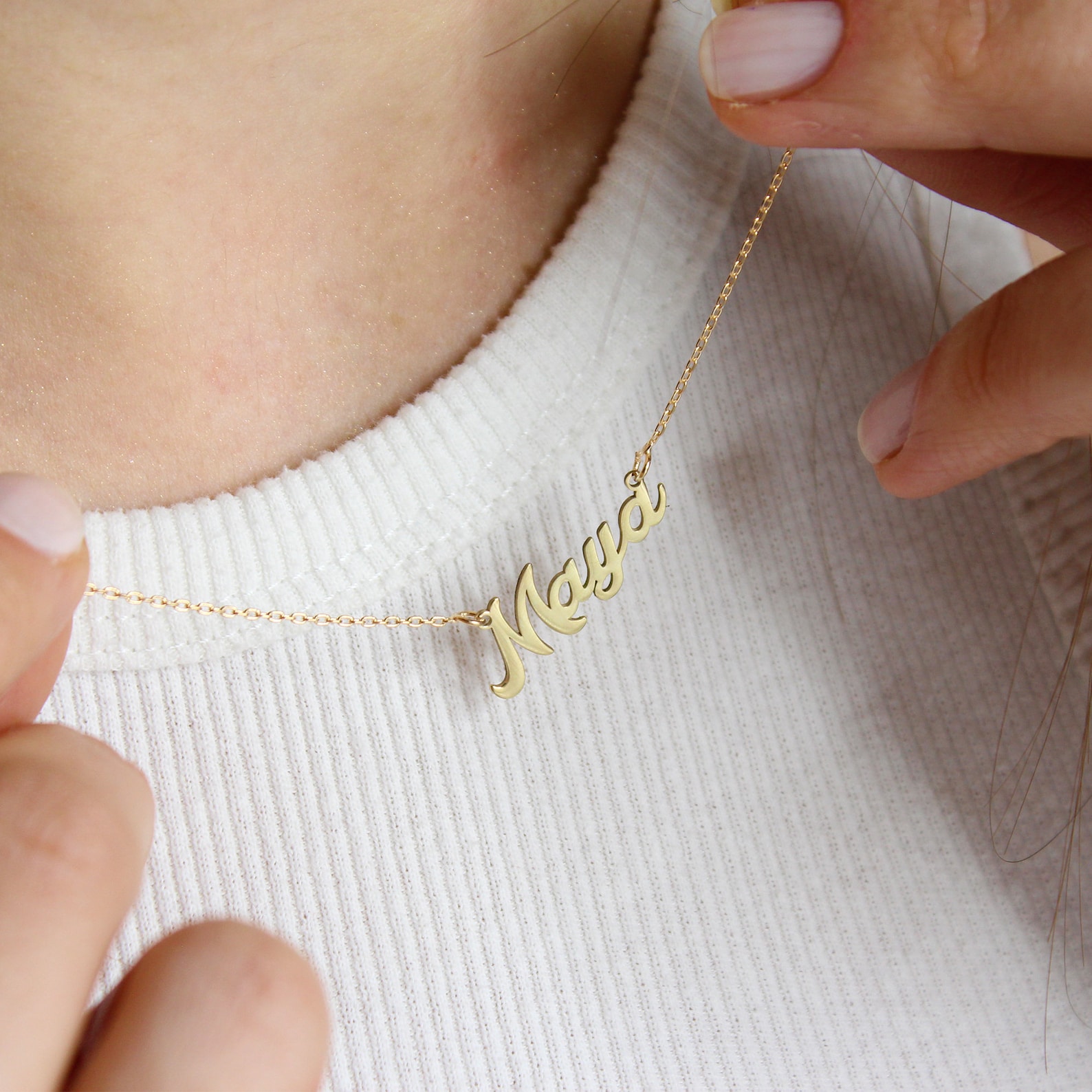 14K Gold Custom Name Necklace, Personalized Jewelry - Etsy