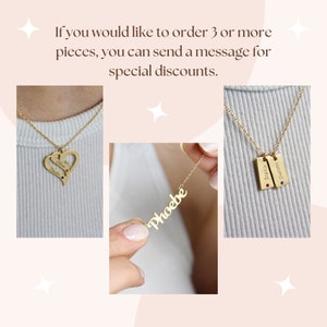 14K Gold Personalized Name Necklace: Custom Script, Dainty Chain - Etsy