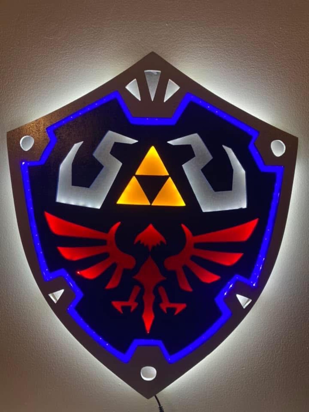 Legend of Zelda Shield Inspired Wall 12V LED Light, Bar Sign, Mancave ...