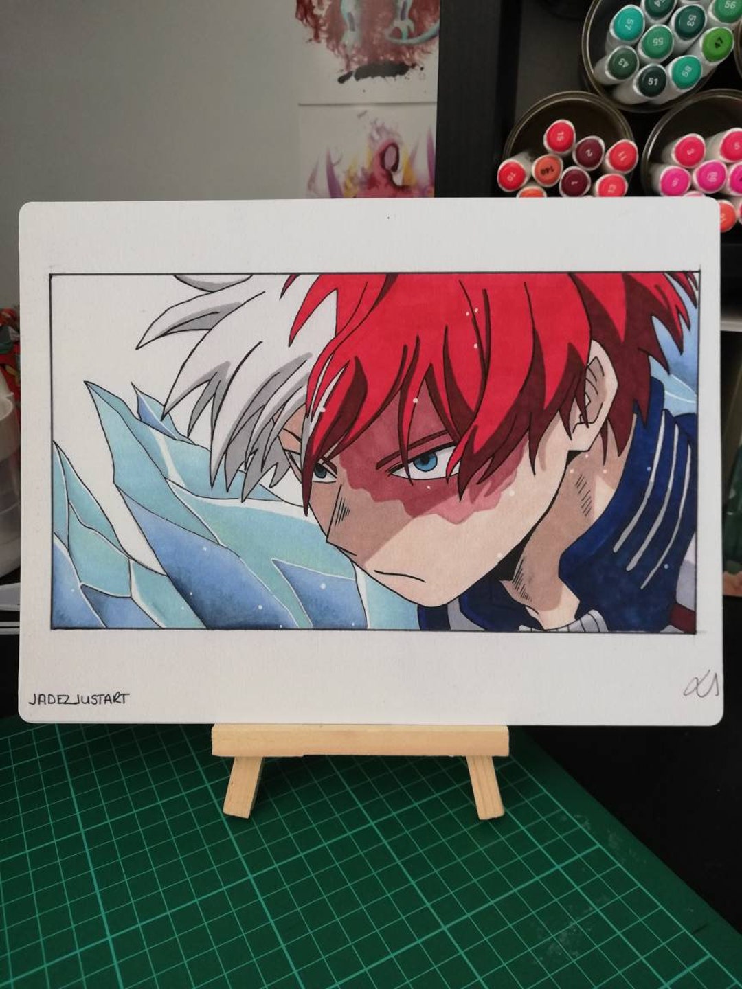 Shoto Todoroki, My Hero Academia, Drawing, Print, Gift, Anime - Etsy UK