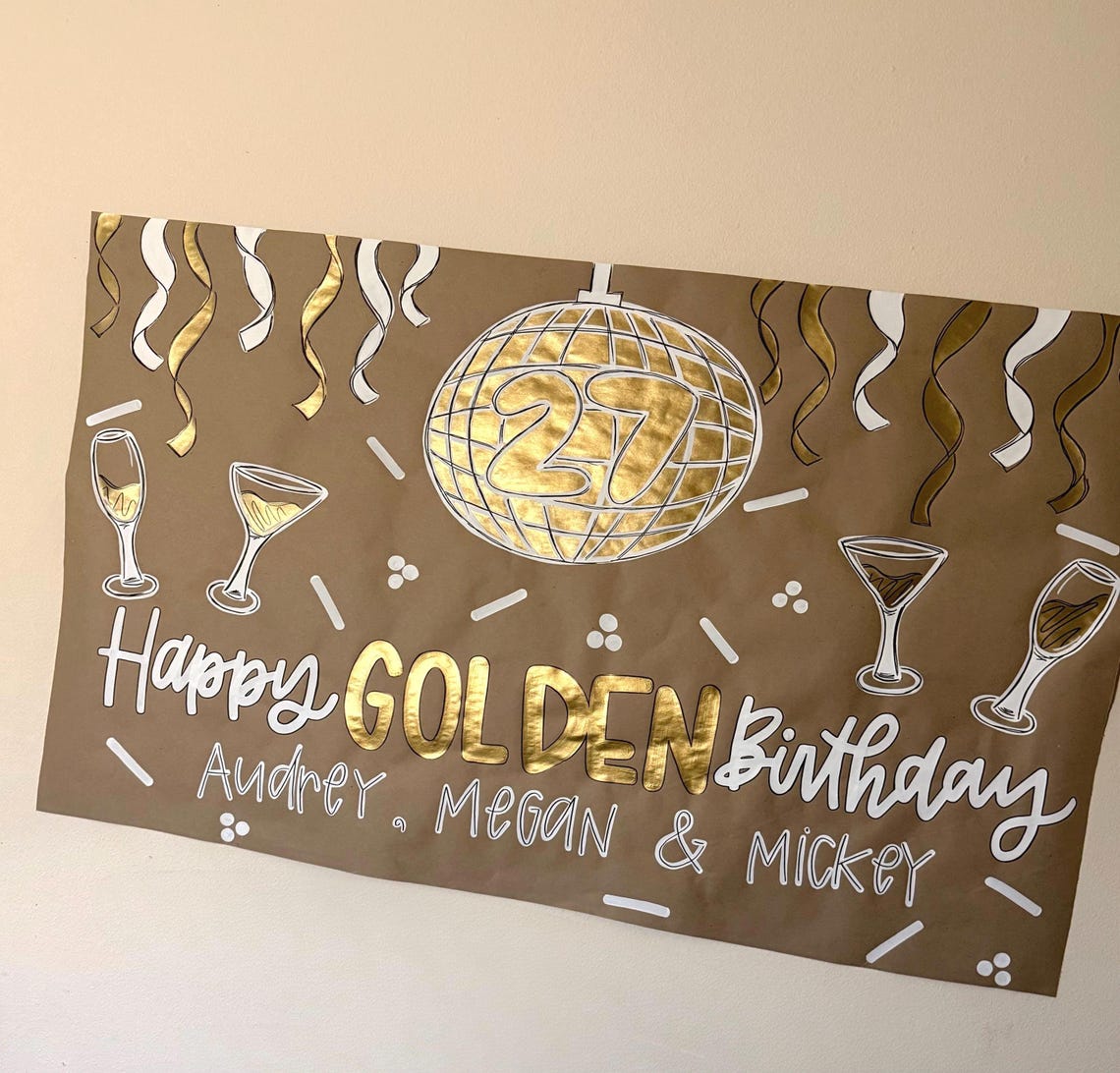 Custom Banner Painted Butcher Kraft Paper Sign Personalized Party Decor ...