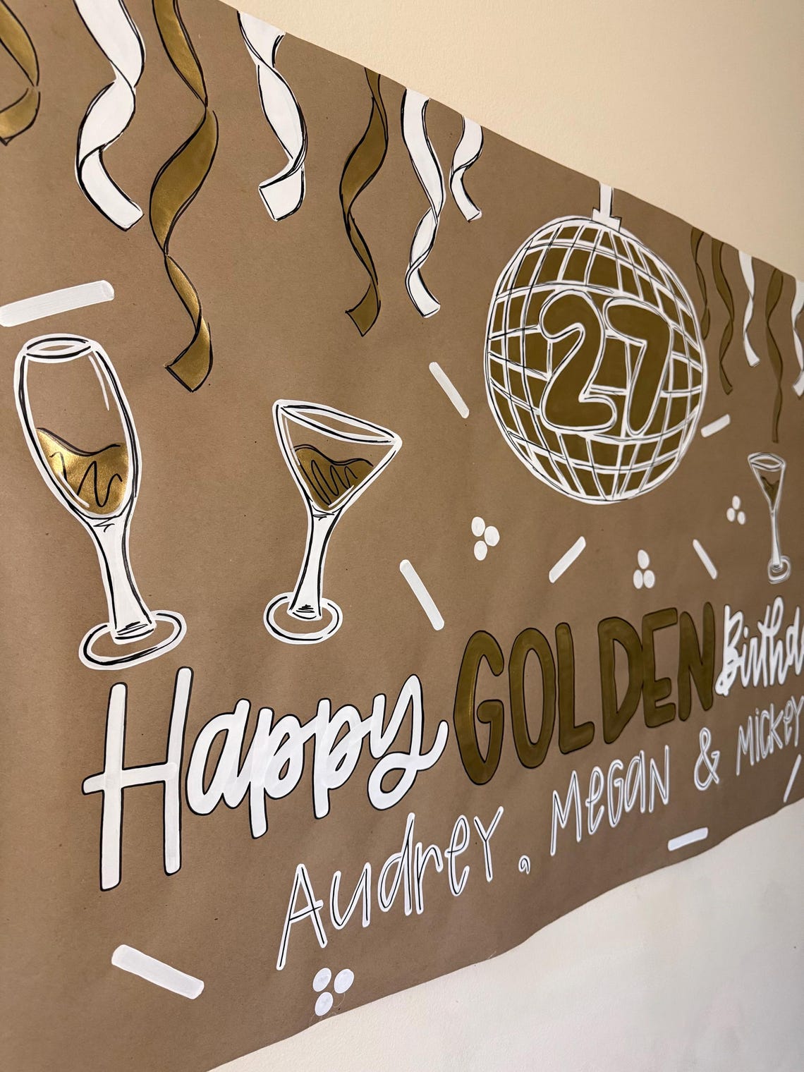 Custom Banner Painted Butcher Kraft Paper Sign Personalized Party Decor ...
