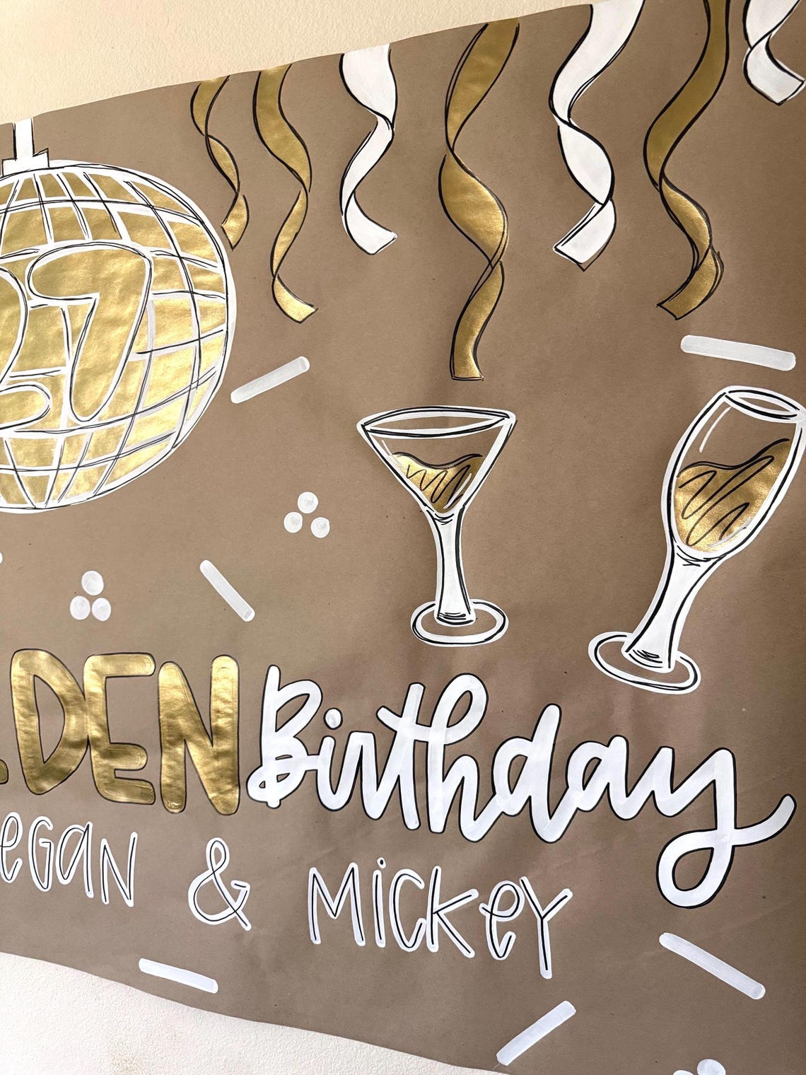 Custom Banner Painted Butcher Kraft Paper Sign Personalized Party Decor ...