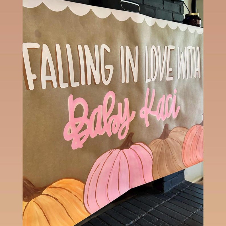 Baby Shower Banner Custom Hand Painted: Poster Kraft Paper Party Decor ...