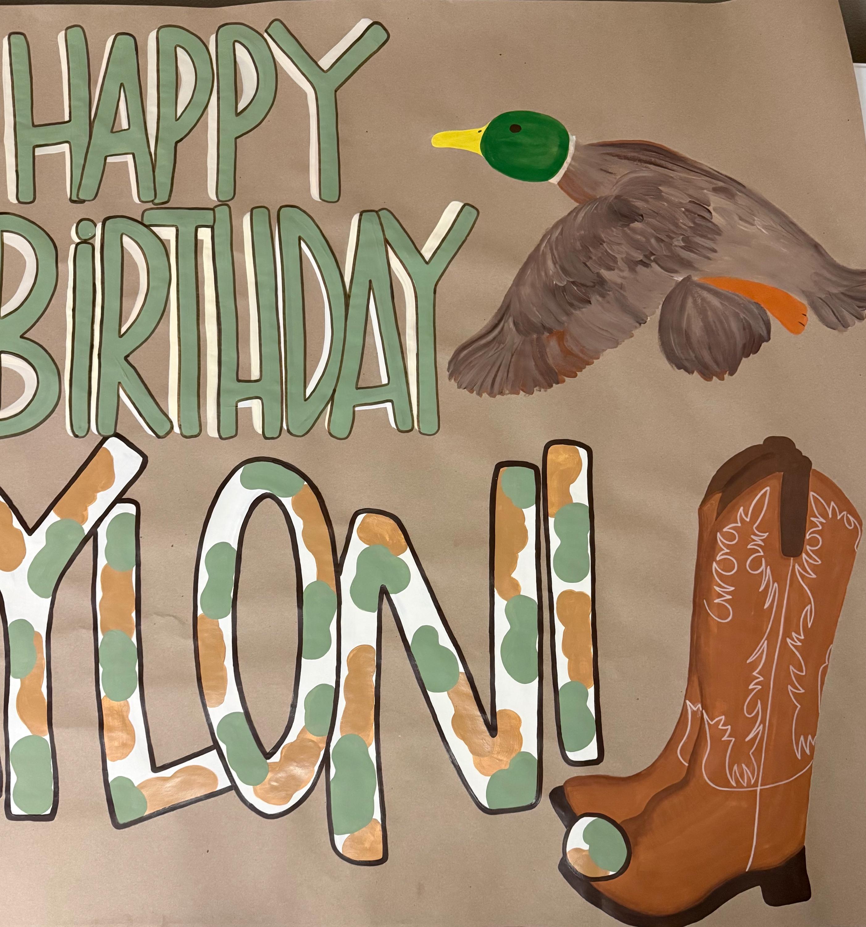 Birthday Banner Custom Hand Painted Butcher Kraft Paper Personalized ...