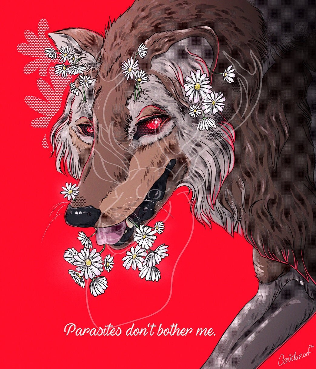 Parasite Wolf Print - Etsy