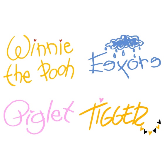 Winnie the Pooh Friends Signatures Autographs SVG Piglet SVG | Etsy UK