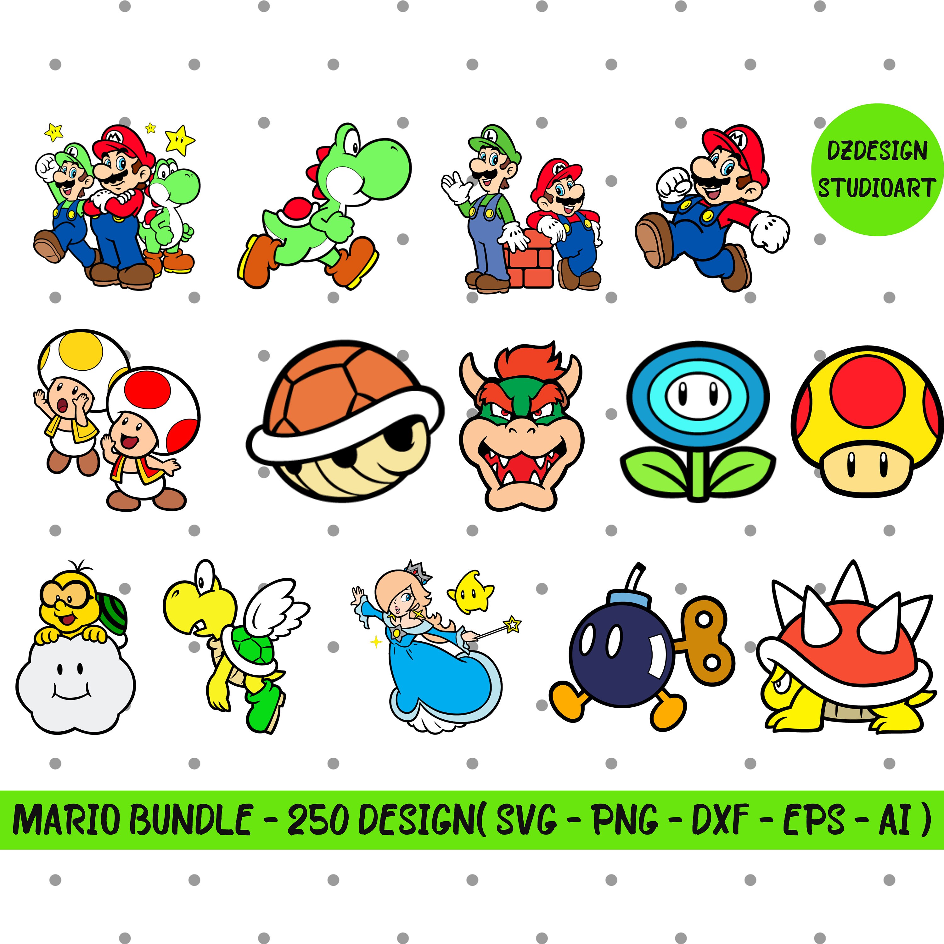 Super Mario Svg Mario Svg Bundle Mario Clipart Paper Mario | Etsy Polska