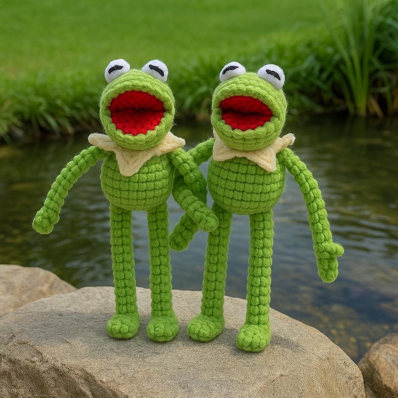 Frog Plush Crochet Doll,amigurumi Green Frog Toy,custom Frog With Float ...
