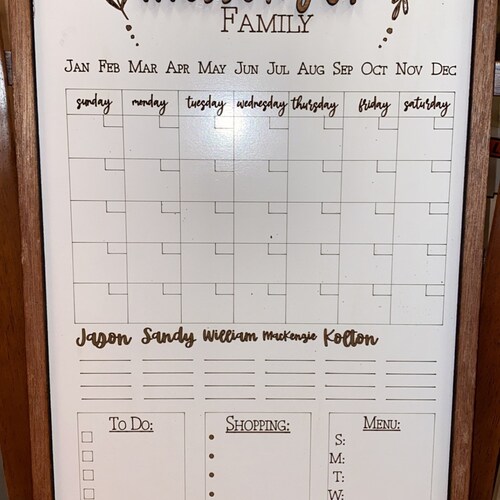 Family Command Center Personalized Calendar Family Manager - Etsy