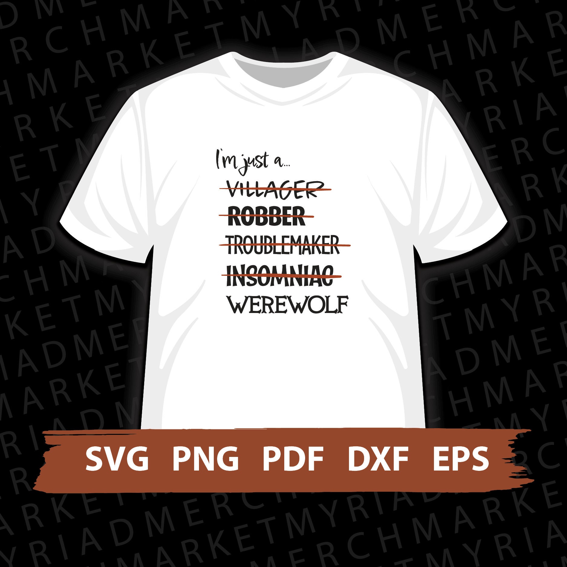 One Night Ultimate Werewolf SVG PNG PDF Villager Robber Troublemaker ...