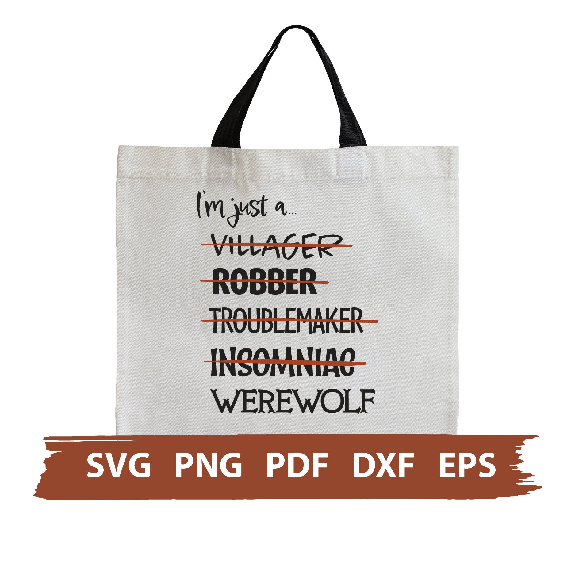 One Night Ultimate Werewolf SVG PNG PDF Villager Robber Troublemaker ...