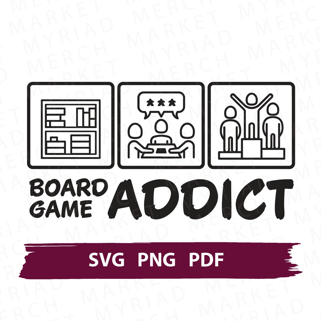 Board Game Addict Clipart | SVG PNG PDF, Shirt Design (digital Download ...